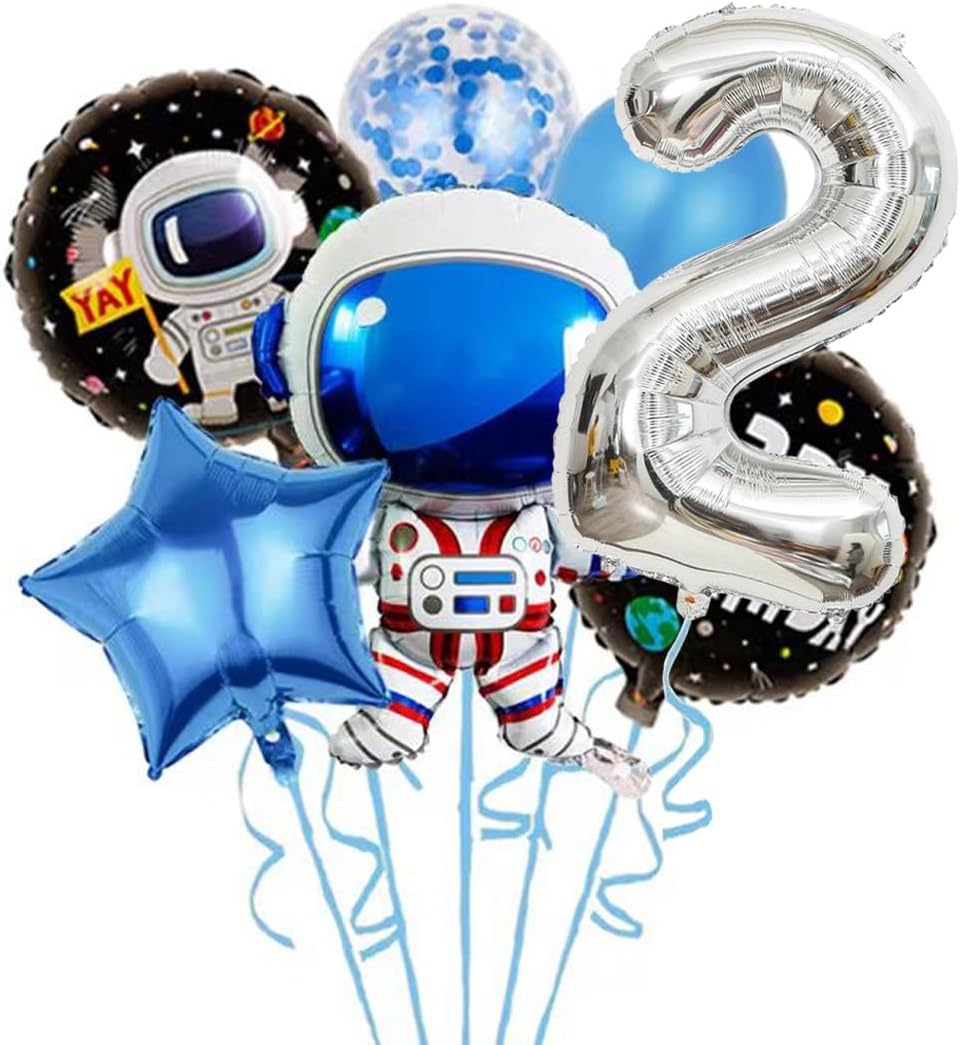 Amazon.com: SUBOOCA 2nd Birthday Party Sign, Outer Space Themed Party ...