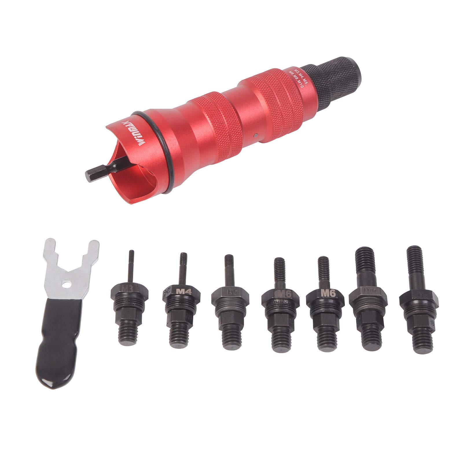 Rivet Nut Drill Adapter Kit with M3, M4, M5, M6, M6, M8, M10 : Amazon ...