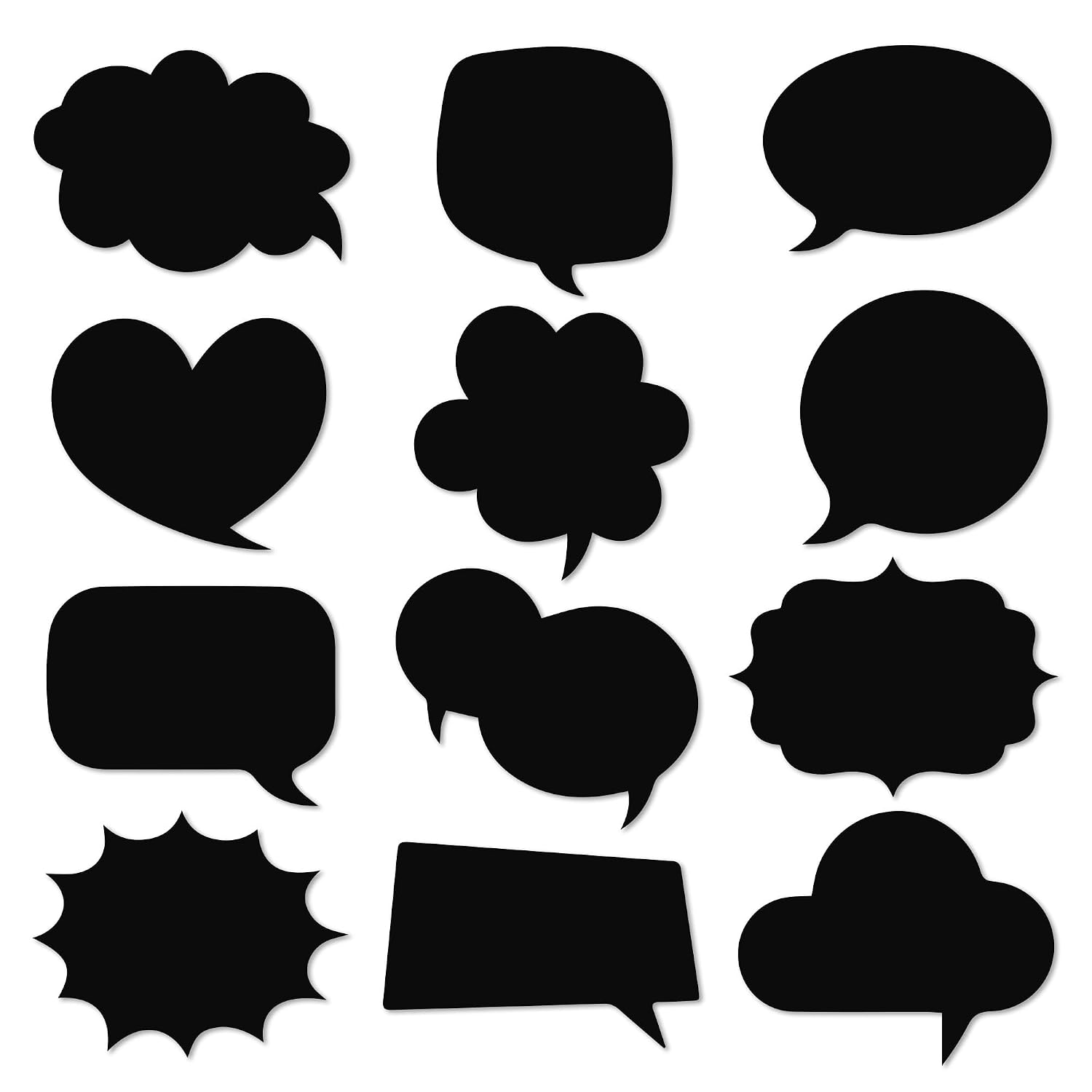 Amazon.com: CC HOME 24Pcs Black Blank Photo Booth Props, Hand-written ...