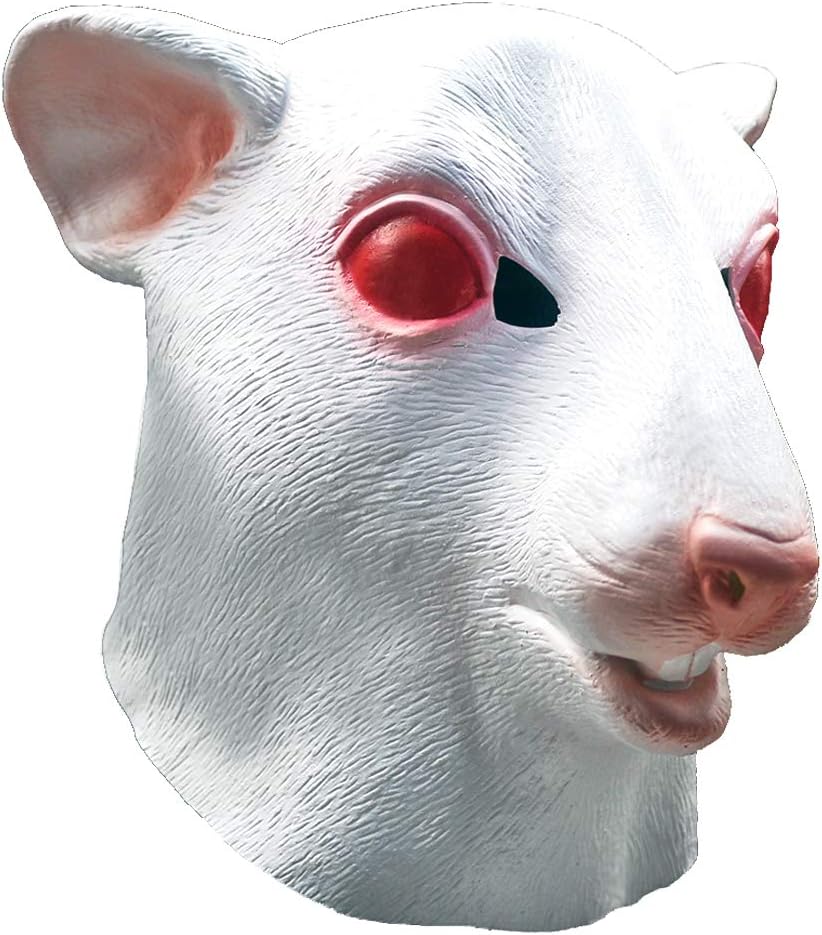 Amazon.com: Realistic White Mouse Latex Animal Mask Adult Halloween ...