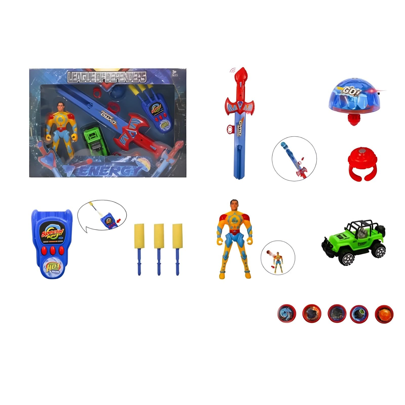 PEBBLE HUG Toy League of Defenders Avengers with Music and Flash ...