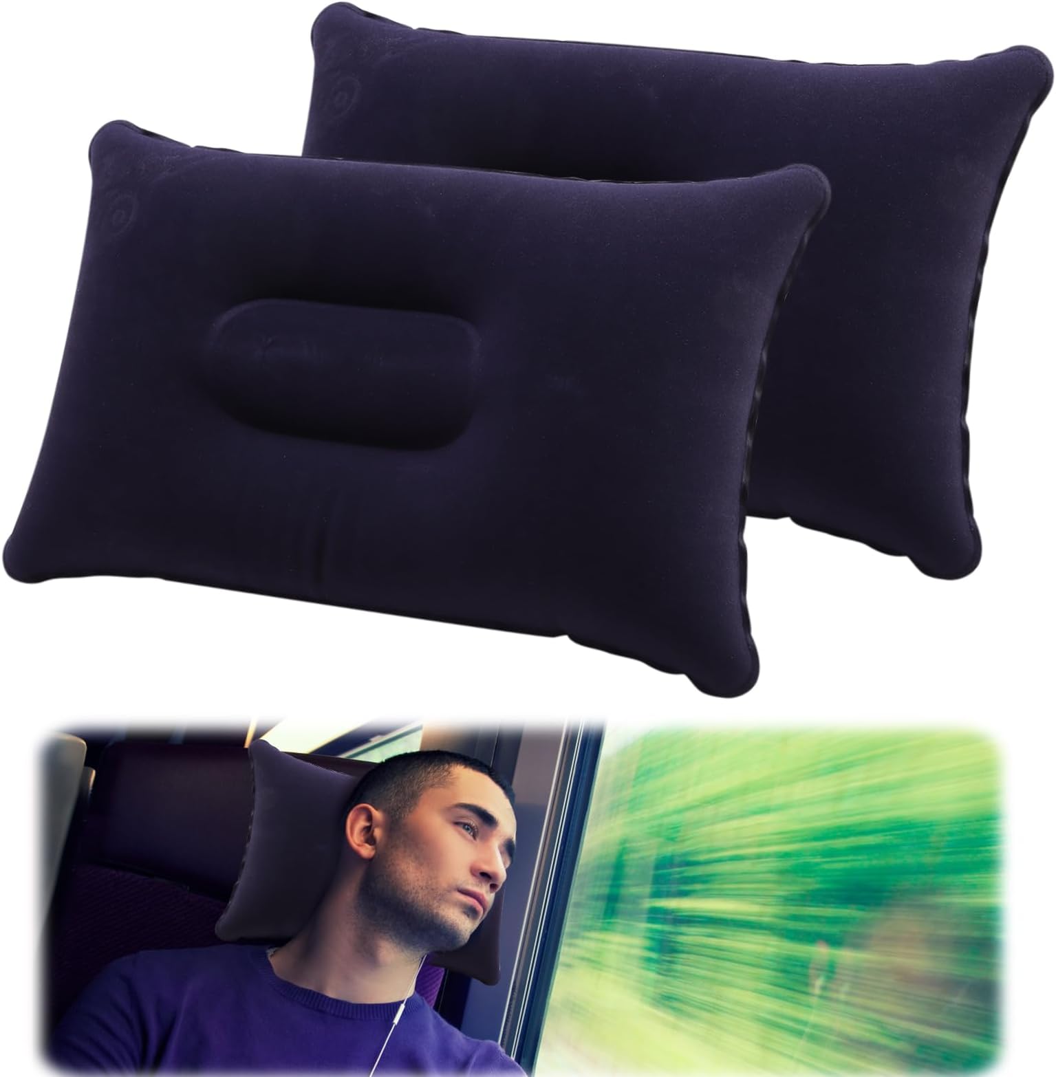 Houdian Camping Pillow Inflatable with Ergonomic Design, Travel Pillow ...