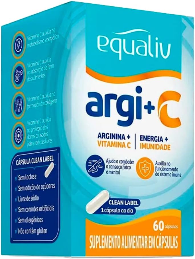 Vitamina C e Arginina Argi+C 60 Cápsulas Equaliv | Amazon.com.br