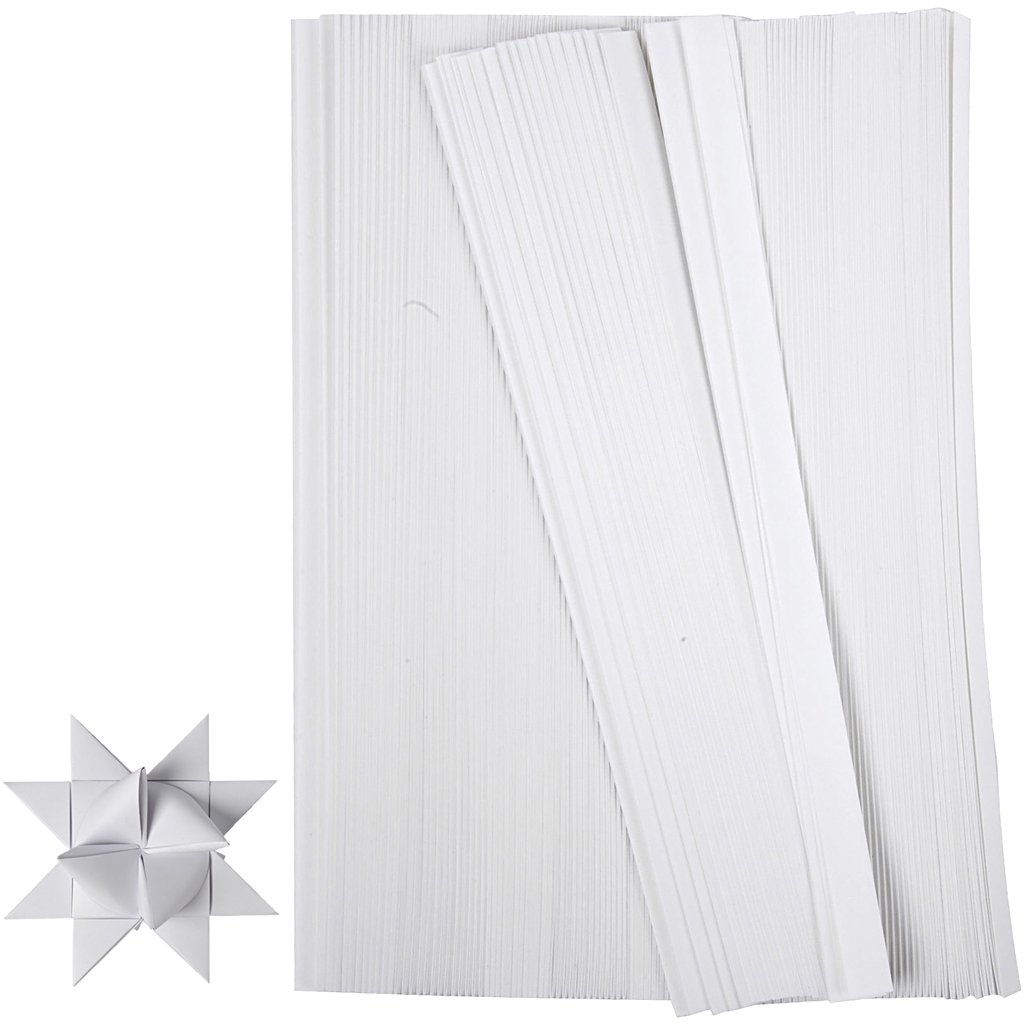 Paper Star Strips, W: 15 mm, white, 500 pcs, L: 45 cm : Amazon.co.uk ...