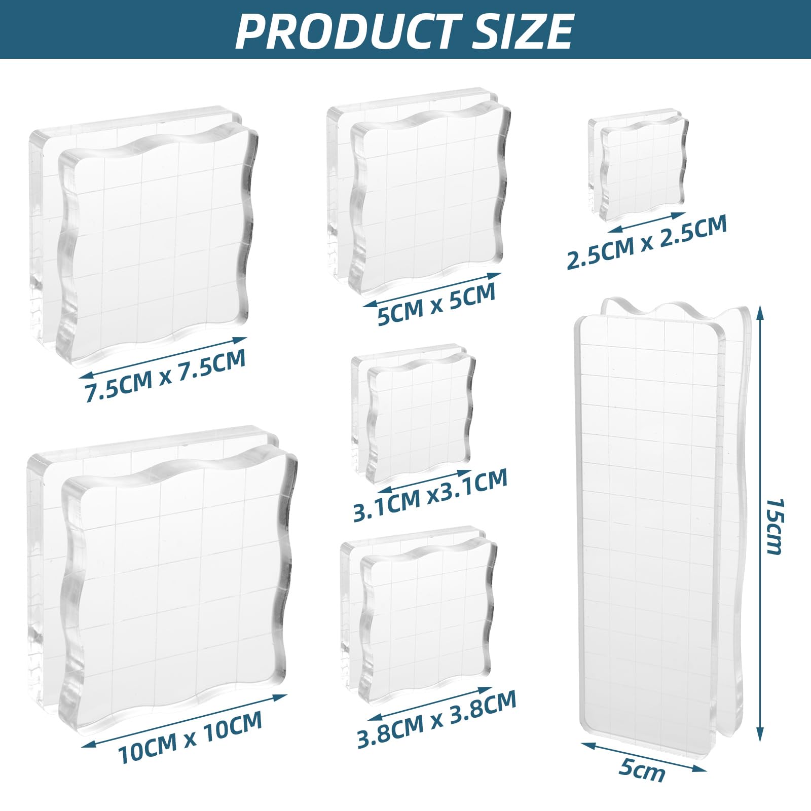 Acrylic Blocks For Stamping 14 Pieces Clear Stamp Blocks, Acrylic ...