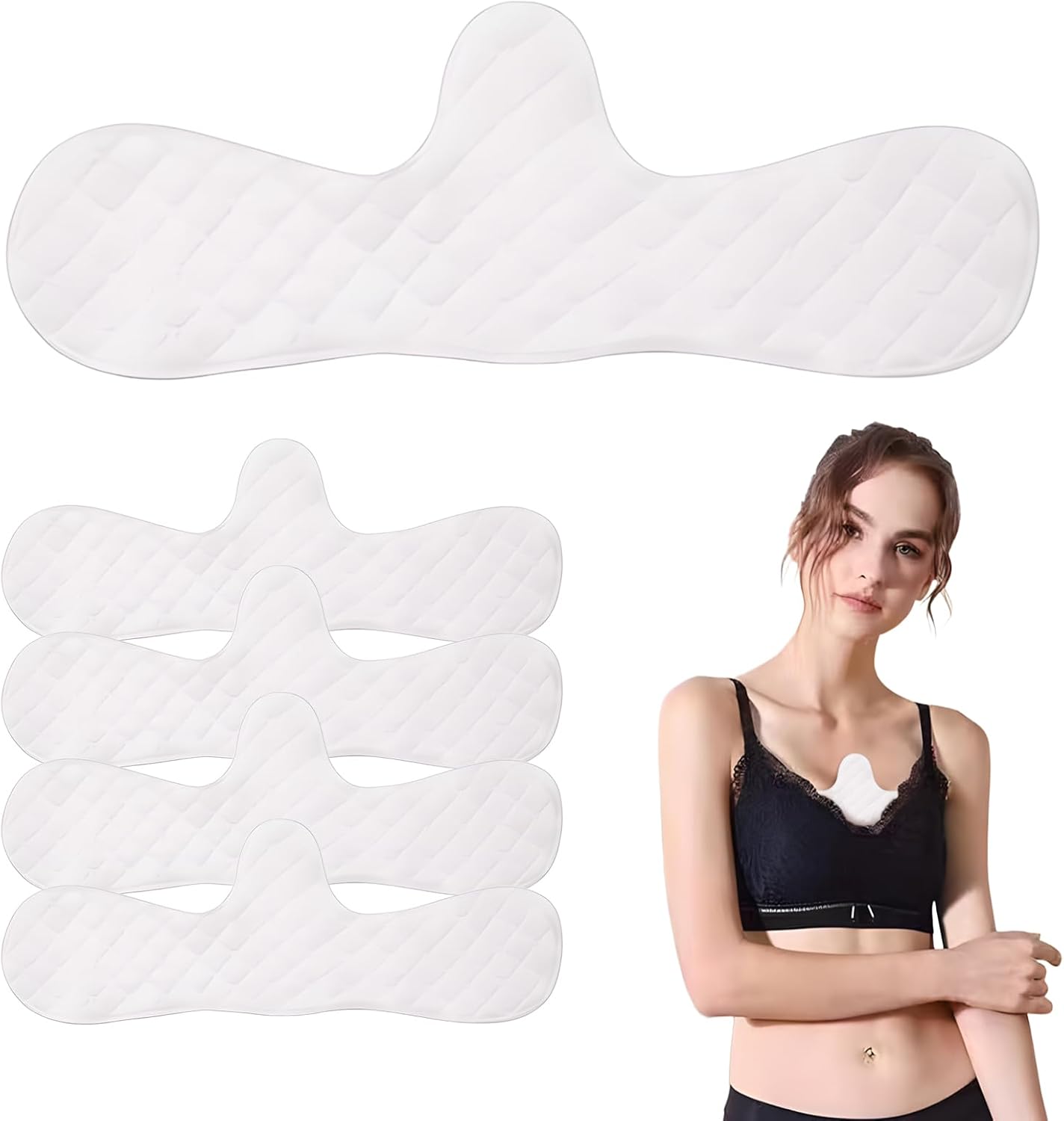 GMHLLES 5 PCS Under Breast Sweat Pads Bra Liners for Sweat 3-Layer ...