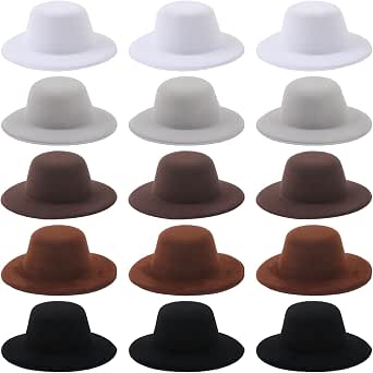 Amazon.com: ASUNFO 15 Pcs Mini Top Hat Miniature Felt Formal Hats ...