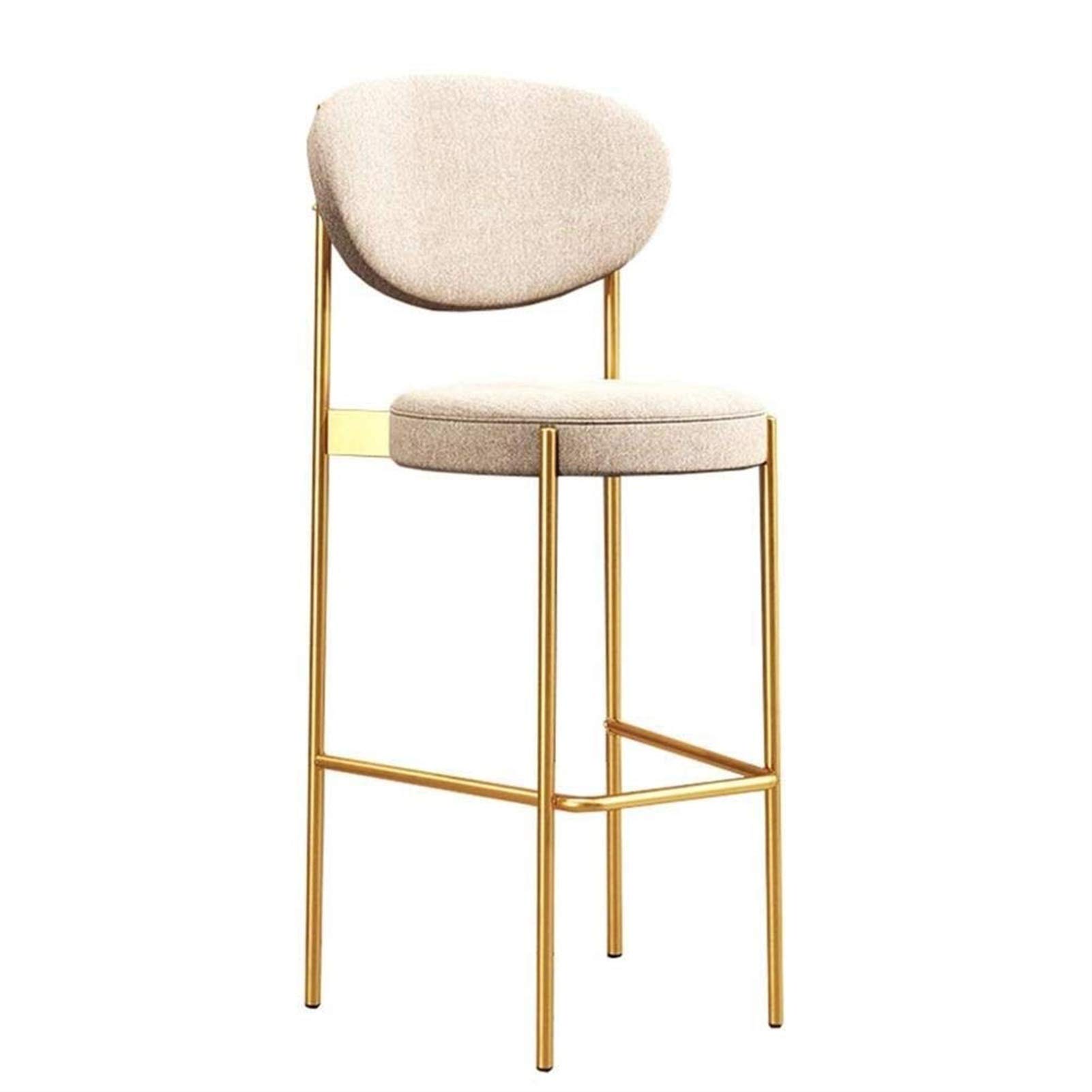 Buy Xuyang Bench Fashion Bar Stool, With Back High Chair, Golden Metal Legs And Soft Pad Seat ...
