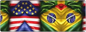 Amazon.com : American and Brazilian Flags Large-Scale Keyboard Mat ...