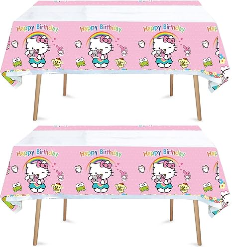 Amazon.com: ADILAIDUN 2pcs Hello Kitty Tablecloth Table Cover, for ...