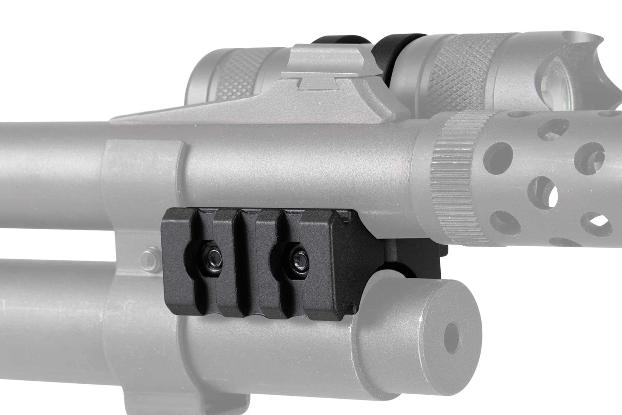 Snapklik.com : Shotgun Barrel Clamp Accessory Mount Flashlight + Picatinny