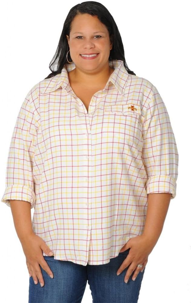 UG Apparel Women's Plus Size Iowa State University Cyclones Plaid Shirt ...