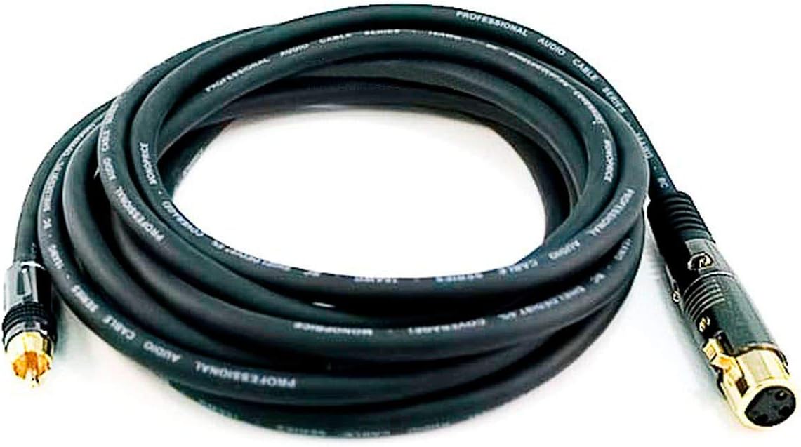Amazon.com: Monoprice XLR Female to RCA Male Cable - 15 Feet - Black ...
