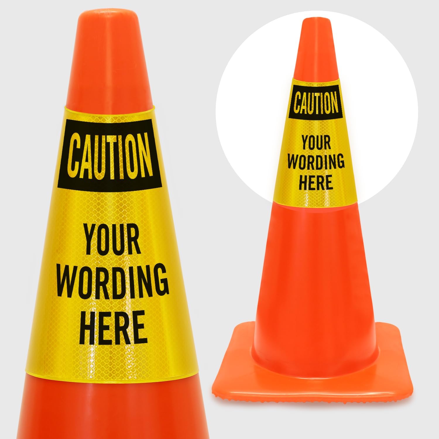 Amazon.com : SmartSign Custom OSHA Caution Cone Message Sleeve ...