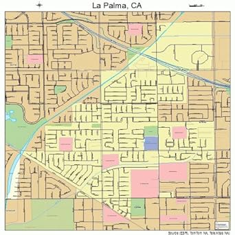 Amazon.com: Large Street & Road Map of La Palma, California CA ...