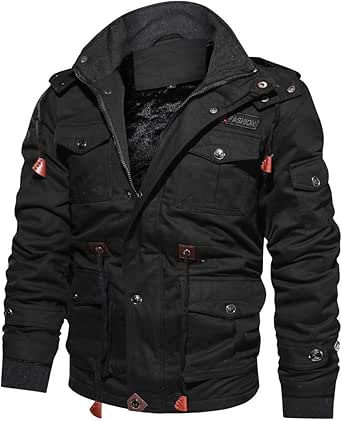 Amazon.com: ZYXTIM Men's Winter Cargo Jackets Fleece Lined Parka ...