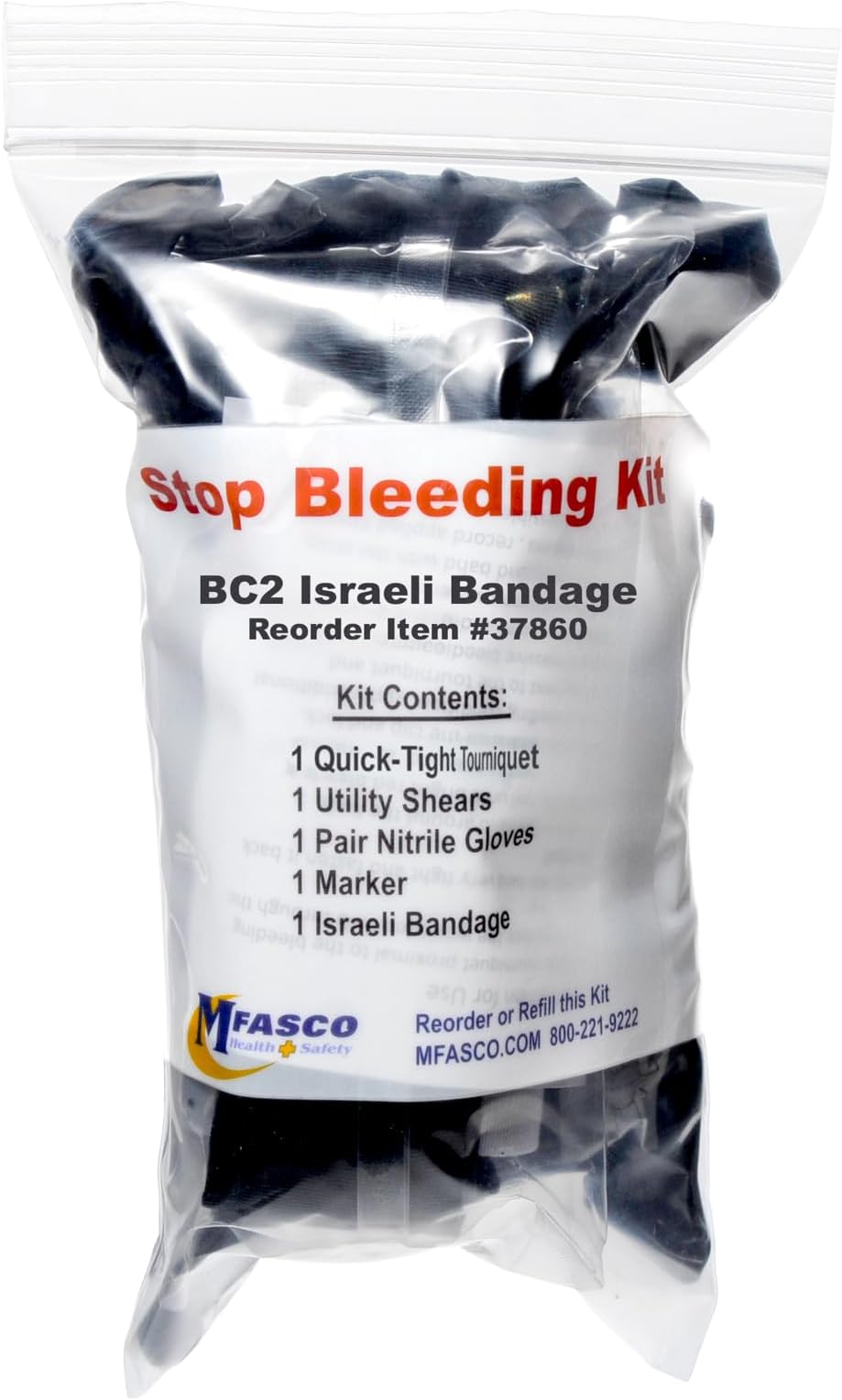 Amazon.com: MFASCO Stop The Bleed Pack Single with Israeli Pressure ...