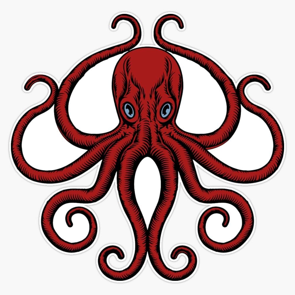 Amazon.com - The Red Octopus Vinyl Sticker Waterproof Decal Laptop Wall ...