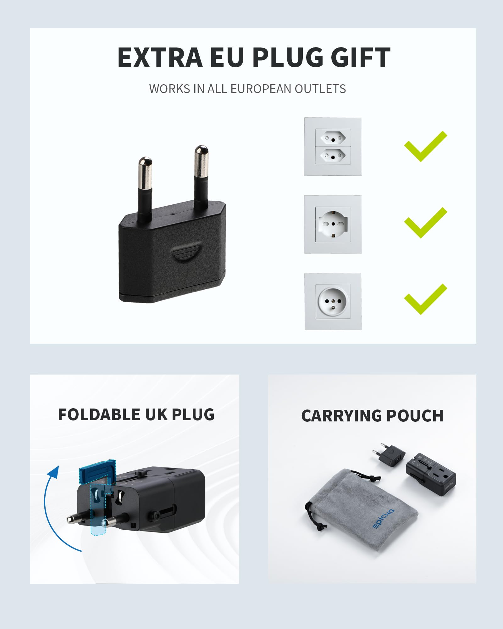 Snapklik.com : EPICKA Universal Travel Adapter, Mini International ...