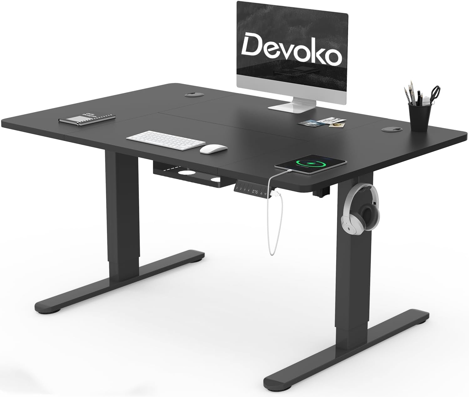 Amazon.com: Devoko Electric Standing Sitting Desk 120 x 80 cm, Height ...