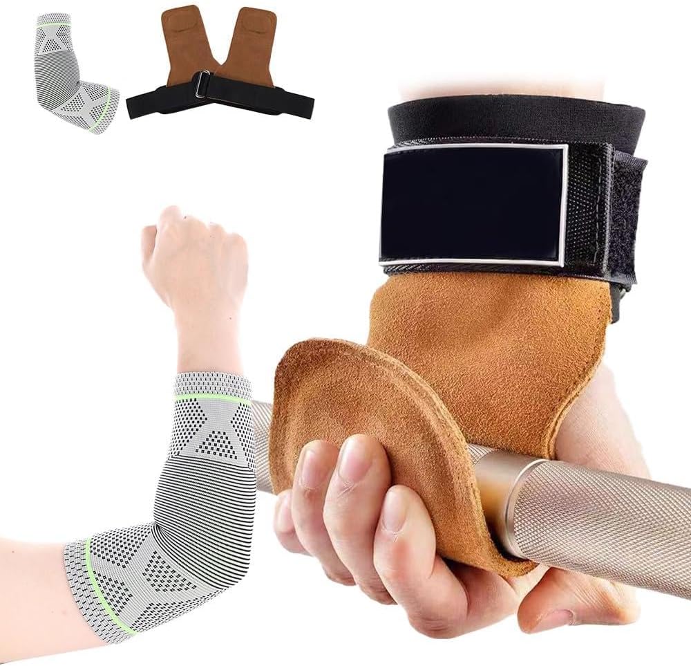 Amazon.com : GKFJBD Gymnastics Grips & Elbow Support Sleeves (2+1 Set ...