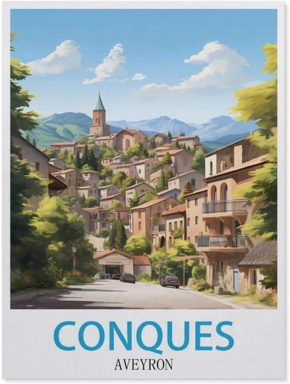 Amazon.com: hdksyhsu Paint by Numbers，Conques Aveyron,DIY Paint by ...