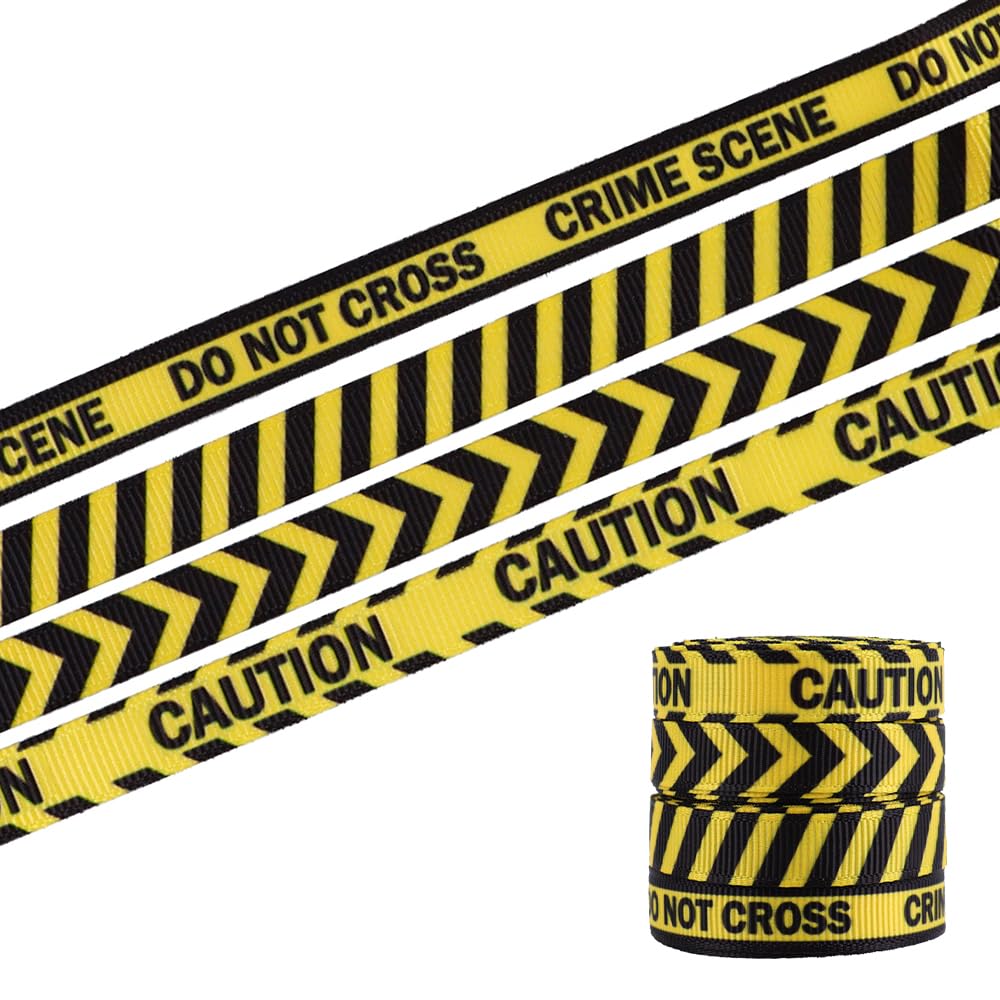 Amazon.com: 4 roll 20 Yards Caution Ribbons, 3/8" Yellow Caution Tape ...