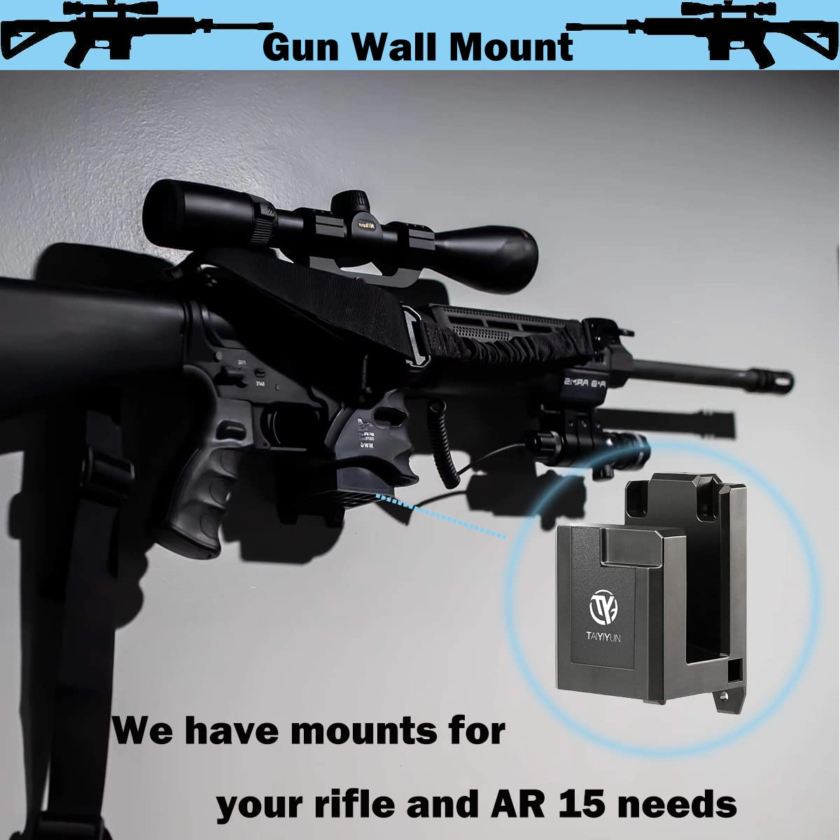 Snapklik.com : Nswern AR 15 Wall Mount Gun Rack Display Storage ...