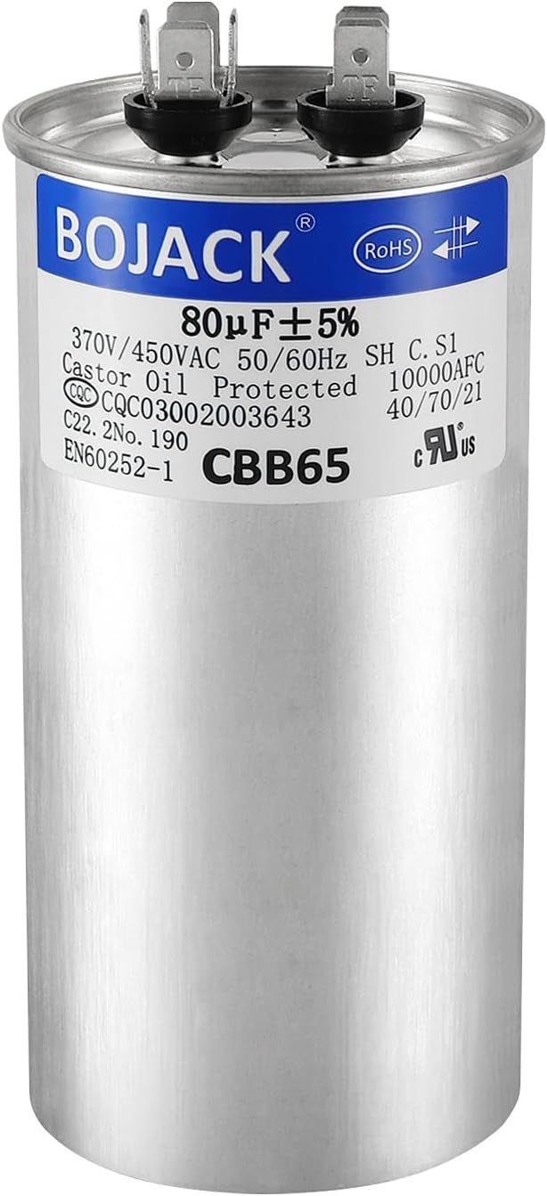 Titan TRCFD8075 Dual Rated Motor Run Capacitor Round MFD 80/7.5 Volts ...