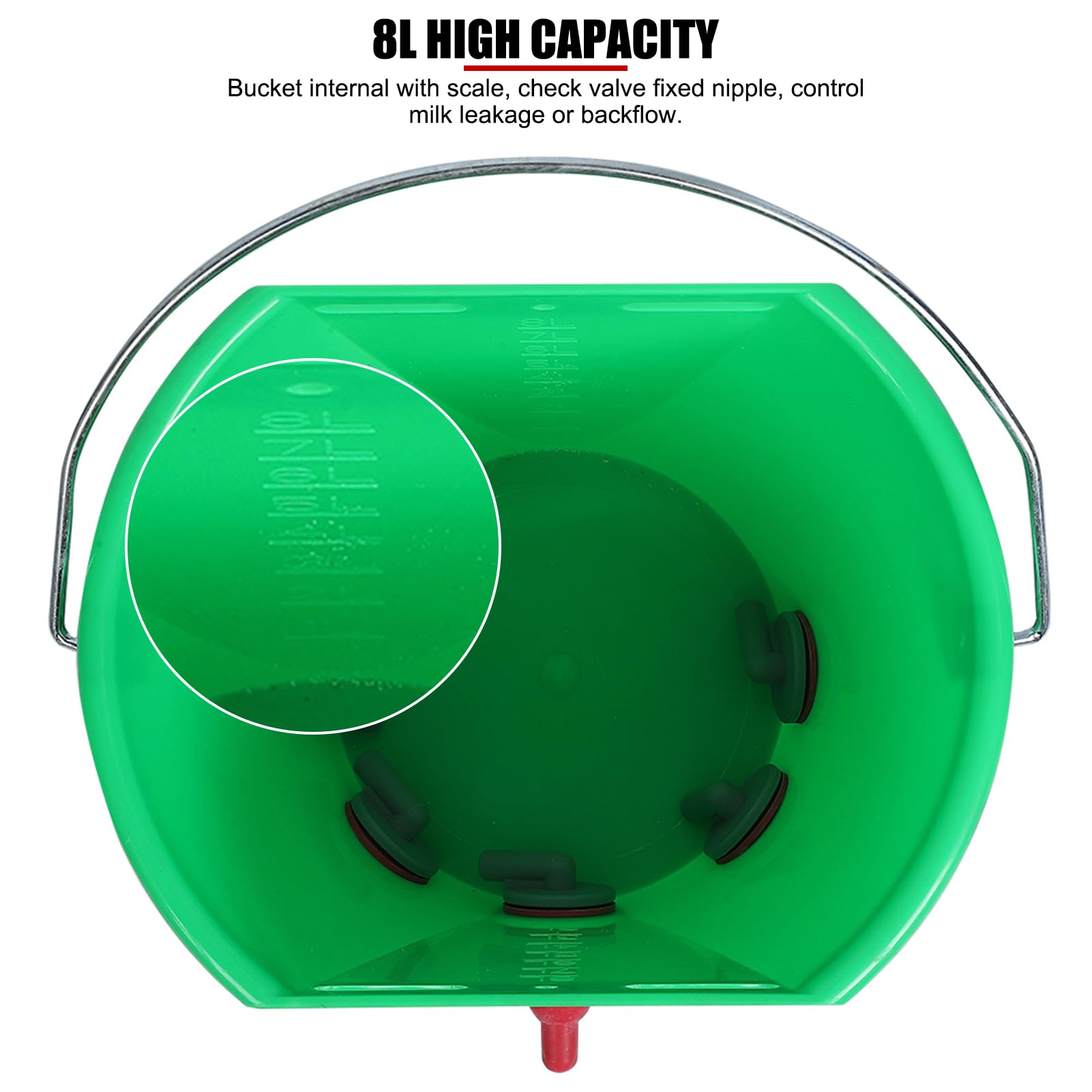 Snapklik.com : EVTSCAN Calf Feeder Bucket Plastic Multiple Nipples 8L ...