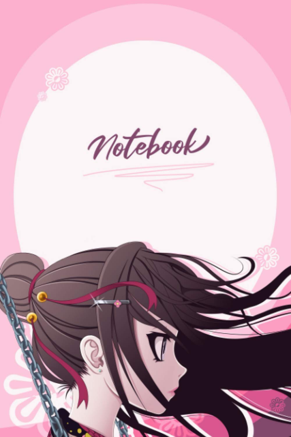 Anime Notebook: Traditional Japanese Pink Anime Girl - Lined Notebook ...