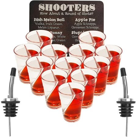 Amazon.com: Quaffer Double Bubble Layered Shot Glass Plus Recipe Card ...
