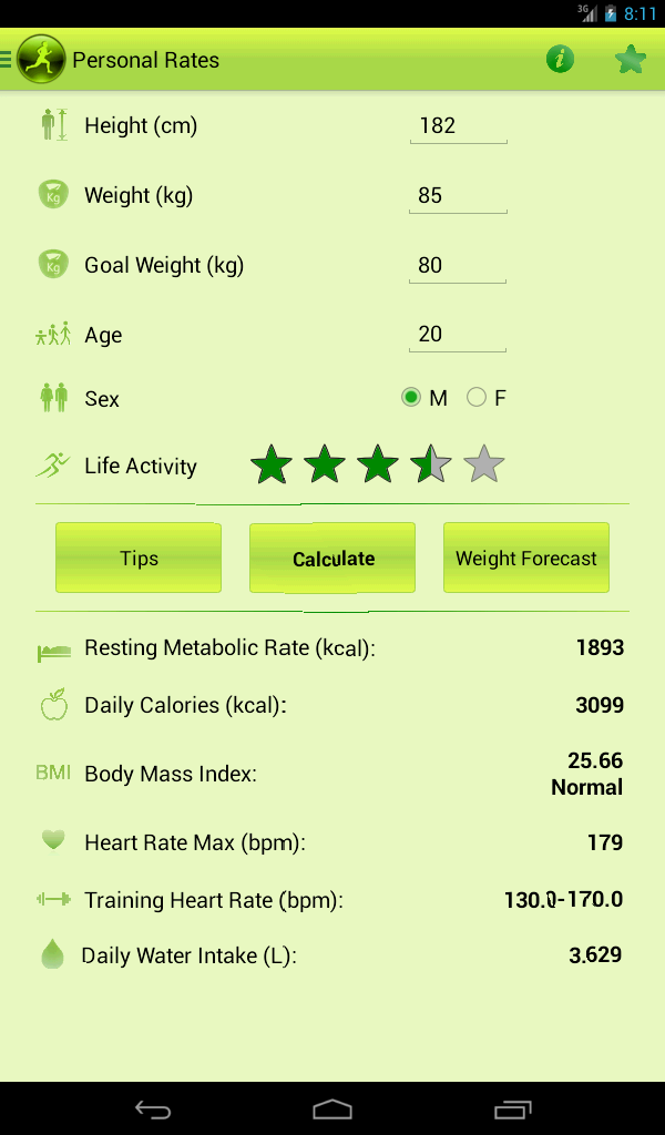 Fitness Calculator - App on Amazon Appstore
