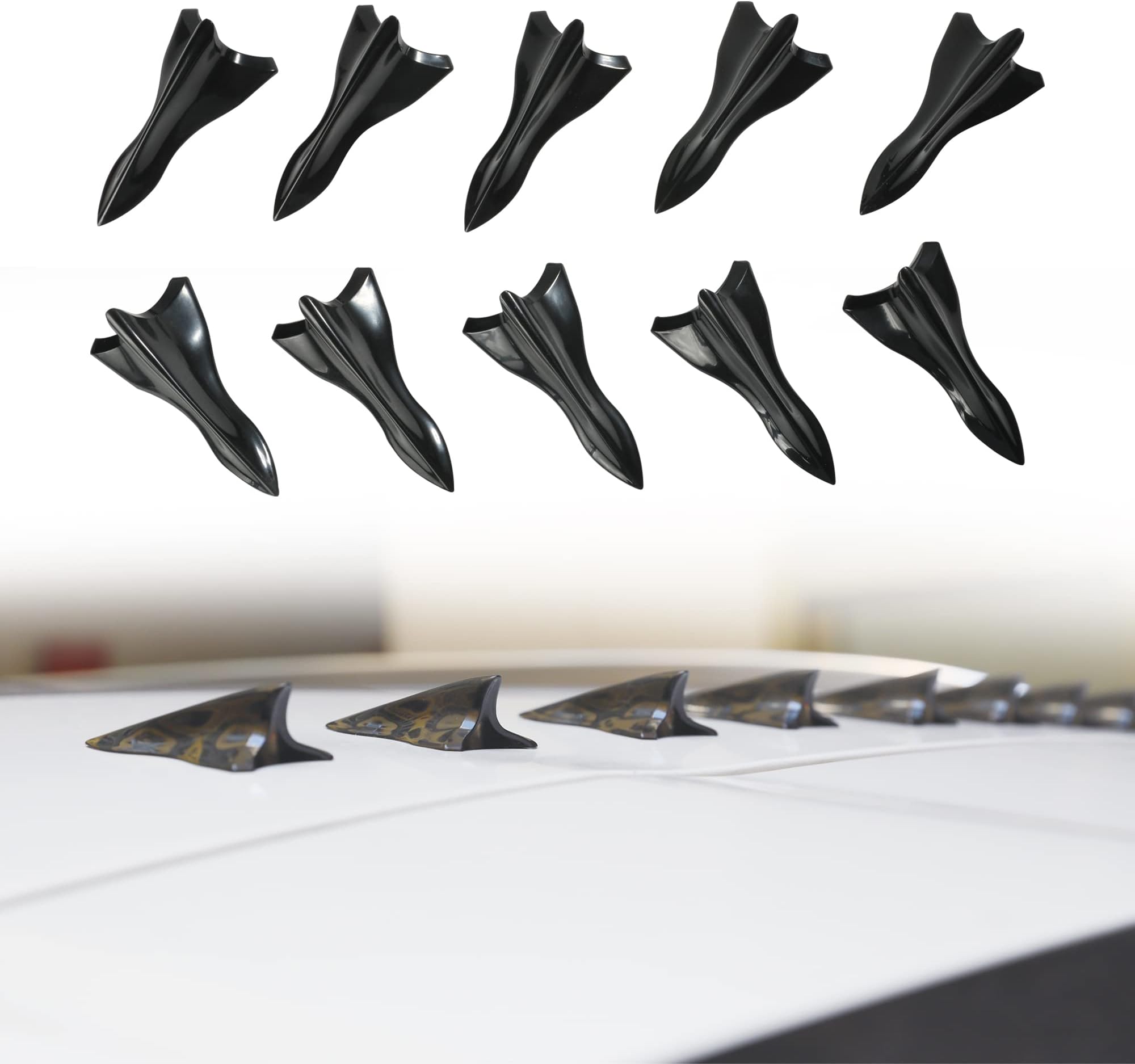 Amazon.com: gunhunt 10 PCS Diffuser Shark Fin Kit, Spoiler Roof Wing ...