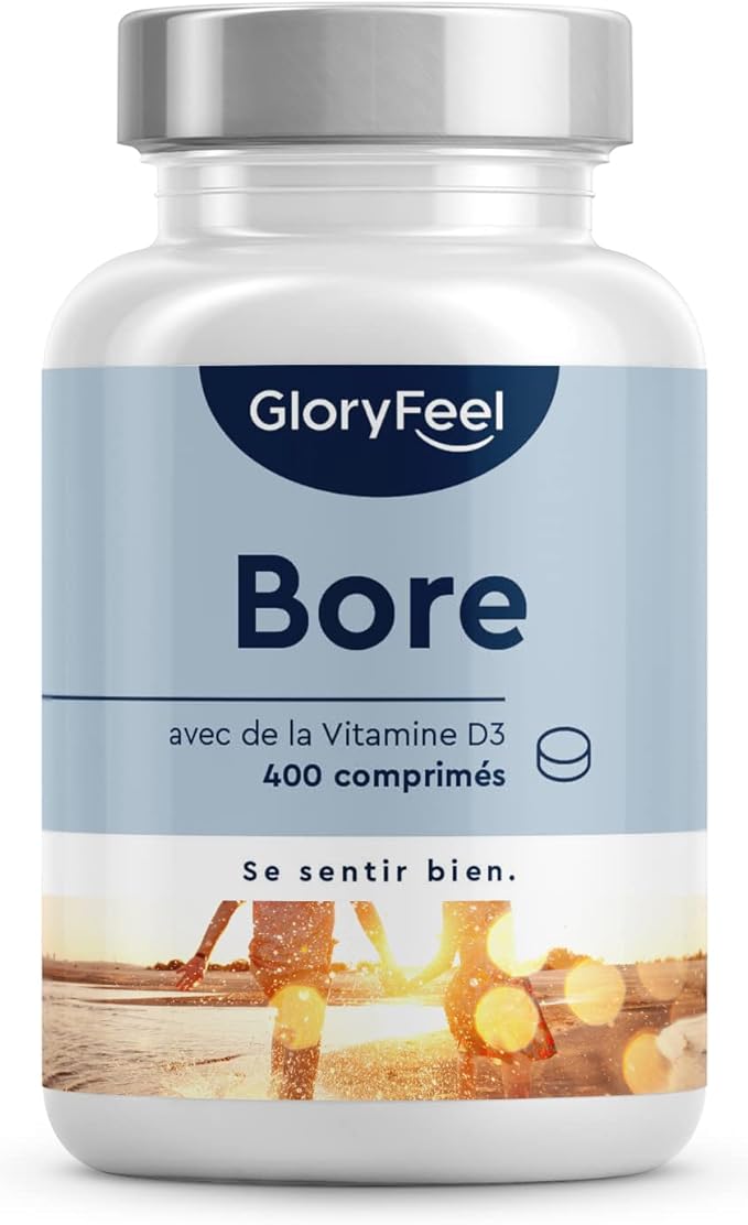 Bore Pur avec Vitamine D3 (400 comprimés) pour 1 An et Plus, 3,5mg de Bore et 0,75µg de Vitamine ...