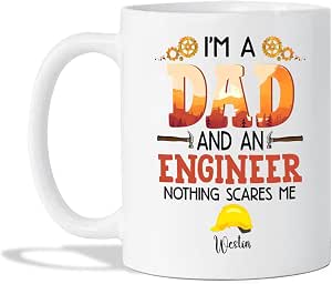 Amazon.com: I'm A Dad And An Engineer Tea Cups - Custom Engineering Mug ...