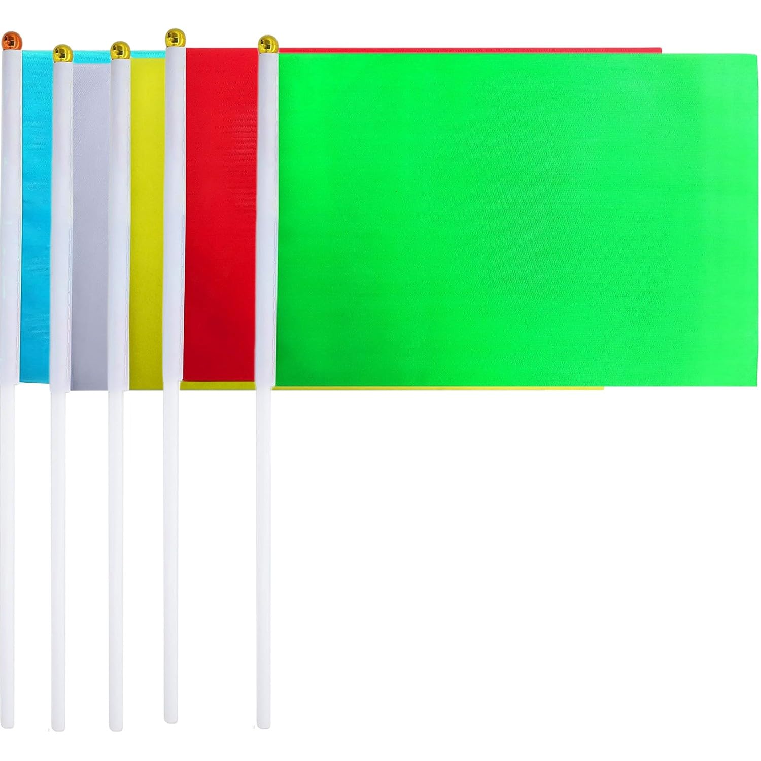 50 Packs Colorful Small Flags on Sticks Hand-hold Flag DIY Solid Color ...