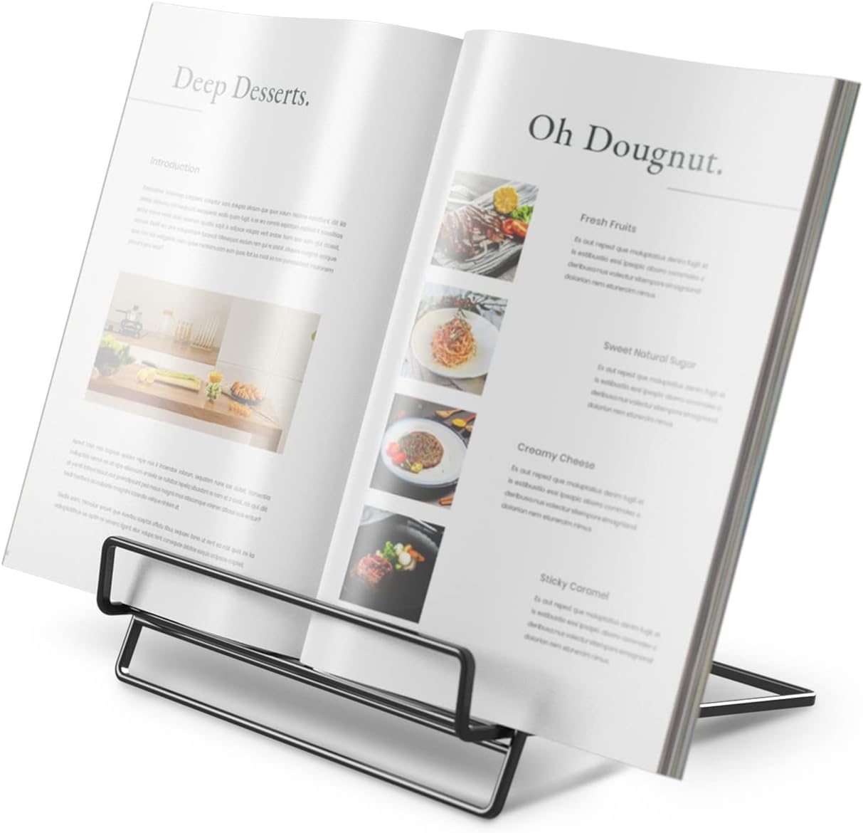 NOAEOU Cookbook Stand Holder for Kitchen Counter, Recipe Book Stand for ...