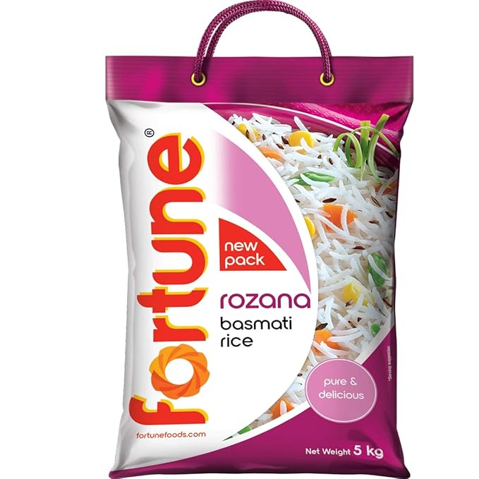Fortune Rozana Basmati Rice, suitable for daily cooking, 5 kg : Amazon ...