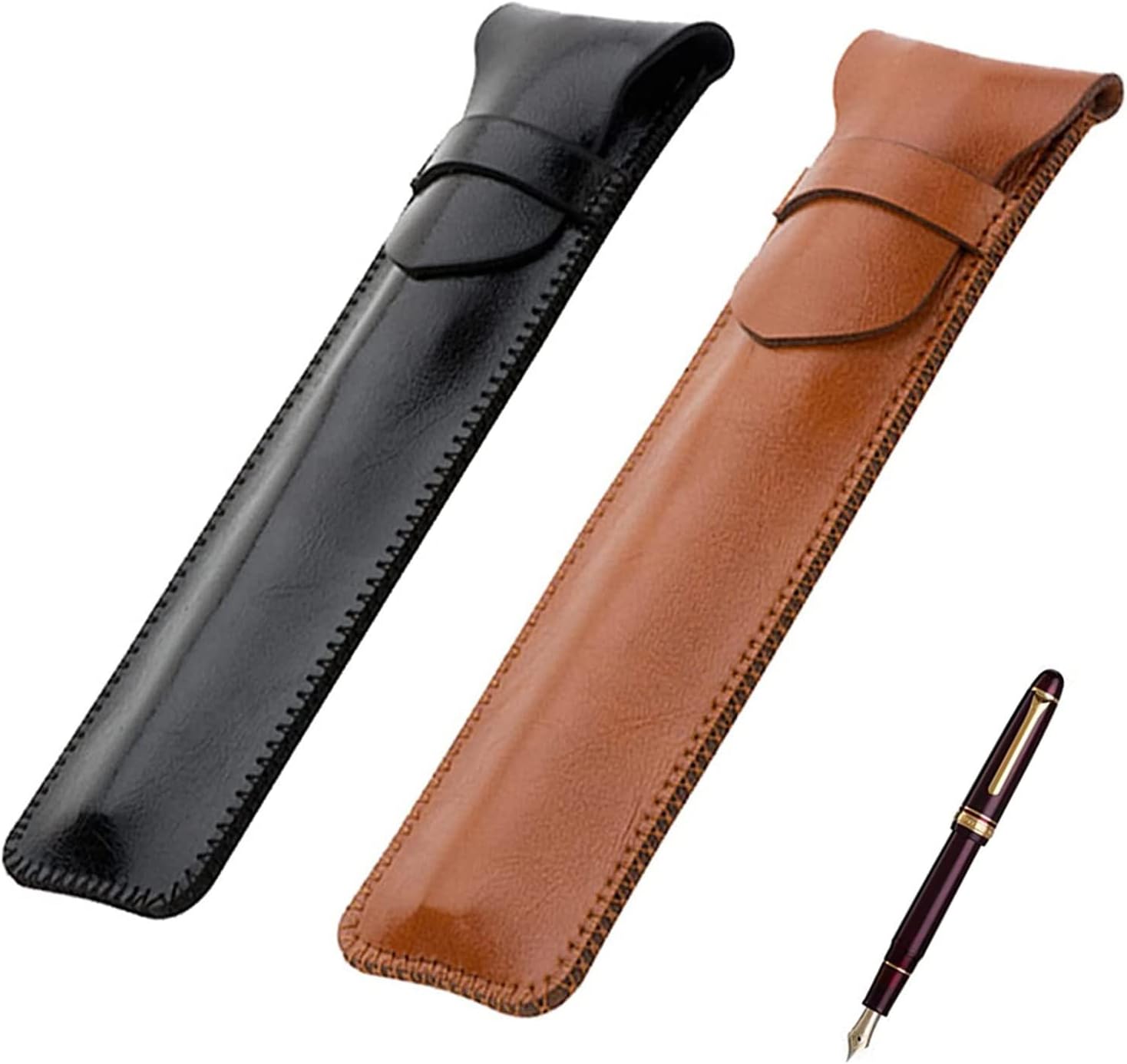 Bztzhm 2 Stück Stifteetui, Stifttasche, Ledermäppchen, Leder Stift Etui ...