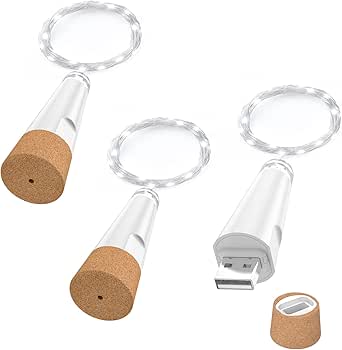 Amazon.com: OUSMIN String Lights, USB Rechargeable Wine Bottle Lights ...