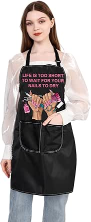 Amazon.com: BDPWSS Nail Tech Apron For Women Life Is Too Short To Wait ...