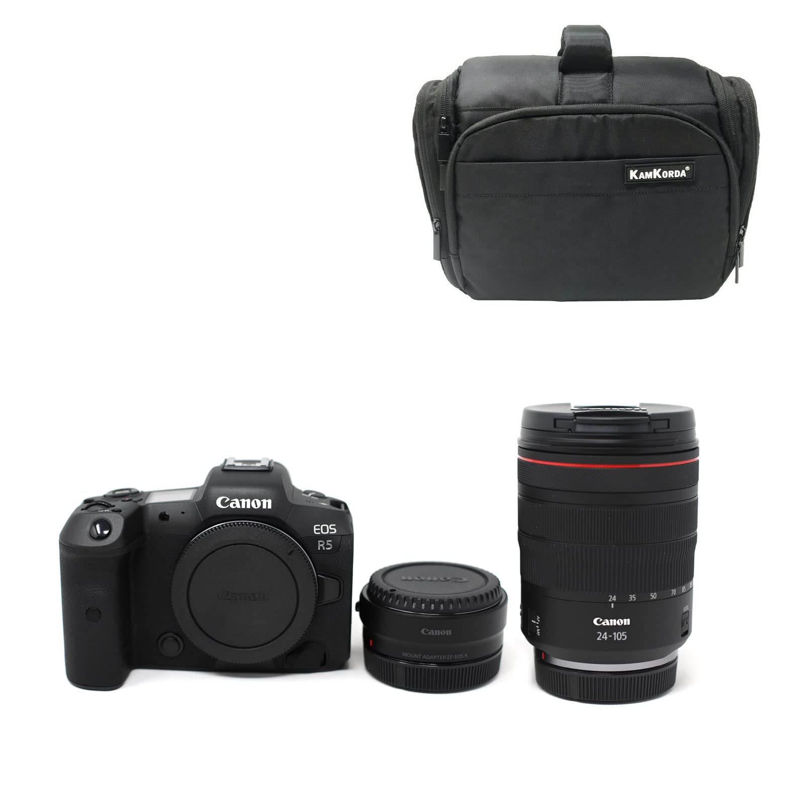 KamKorda Camera Bag with R5 Mirrorless Digital Camera with RF 24-105 f ...