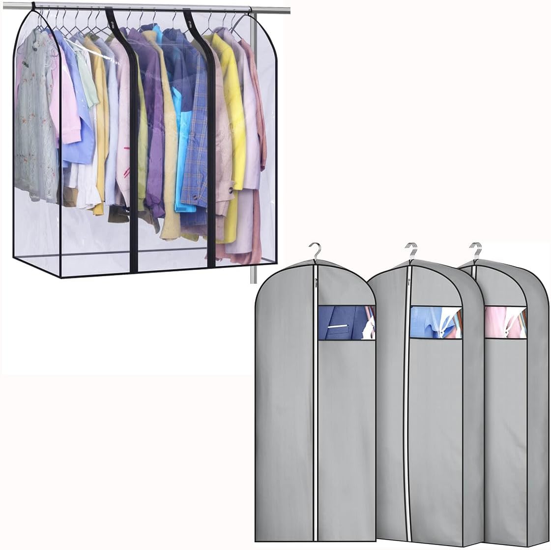 Amazon.com: MISSLO 40" Hanging Garment Bags for Closet Storage + 4 ...