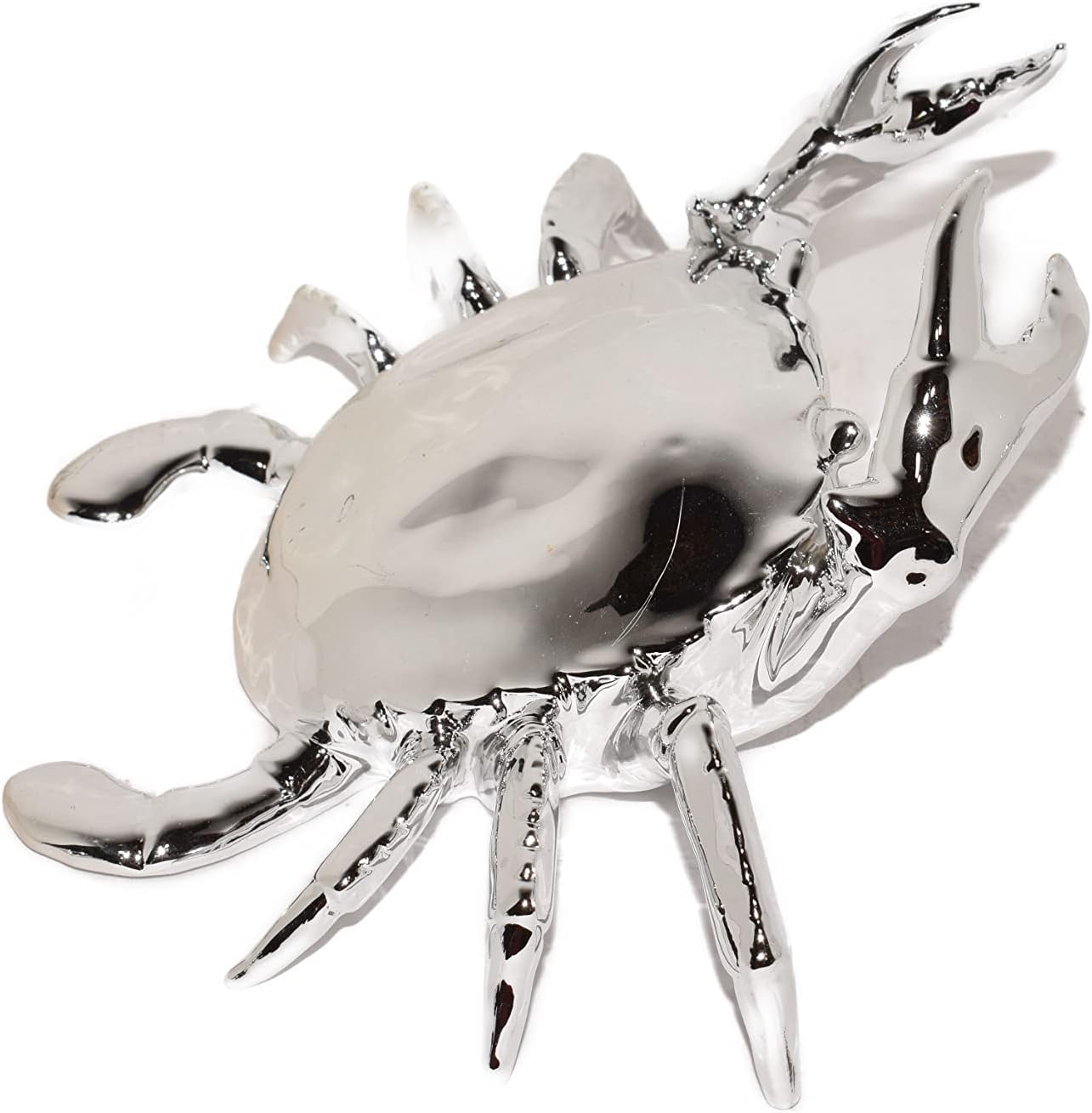 Amazon.com: New 5" Glossy Silver Crab Table Decor Statue Ocean Life ...