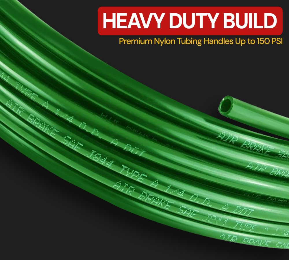Snapklik.com : 1/4" OD X 50 Green SAE J844 Nylon Air Brake Tubing DOT ...