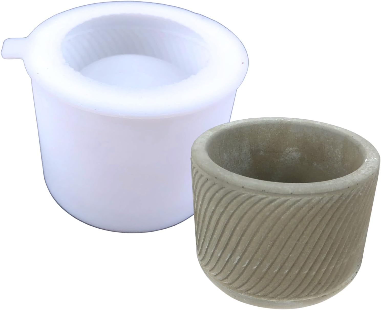 Amazon.com: Round Concrete Flowerpot Silicone Mold Plaster Cement ...