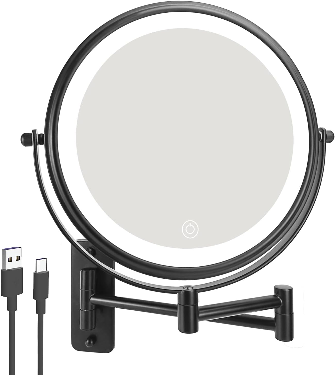 Amazon.com - JANEEVA 8" Wall Mounted Lighted Makeup Mirror,Rechargeable ...