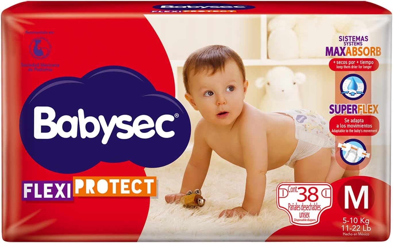 Babysec Flexi Protect Pañal para Bebé Talla M Unisex con 38 Piezas ...