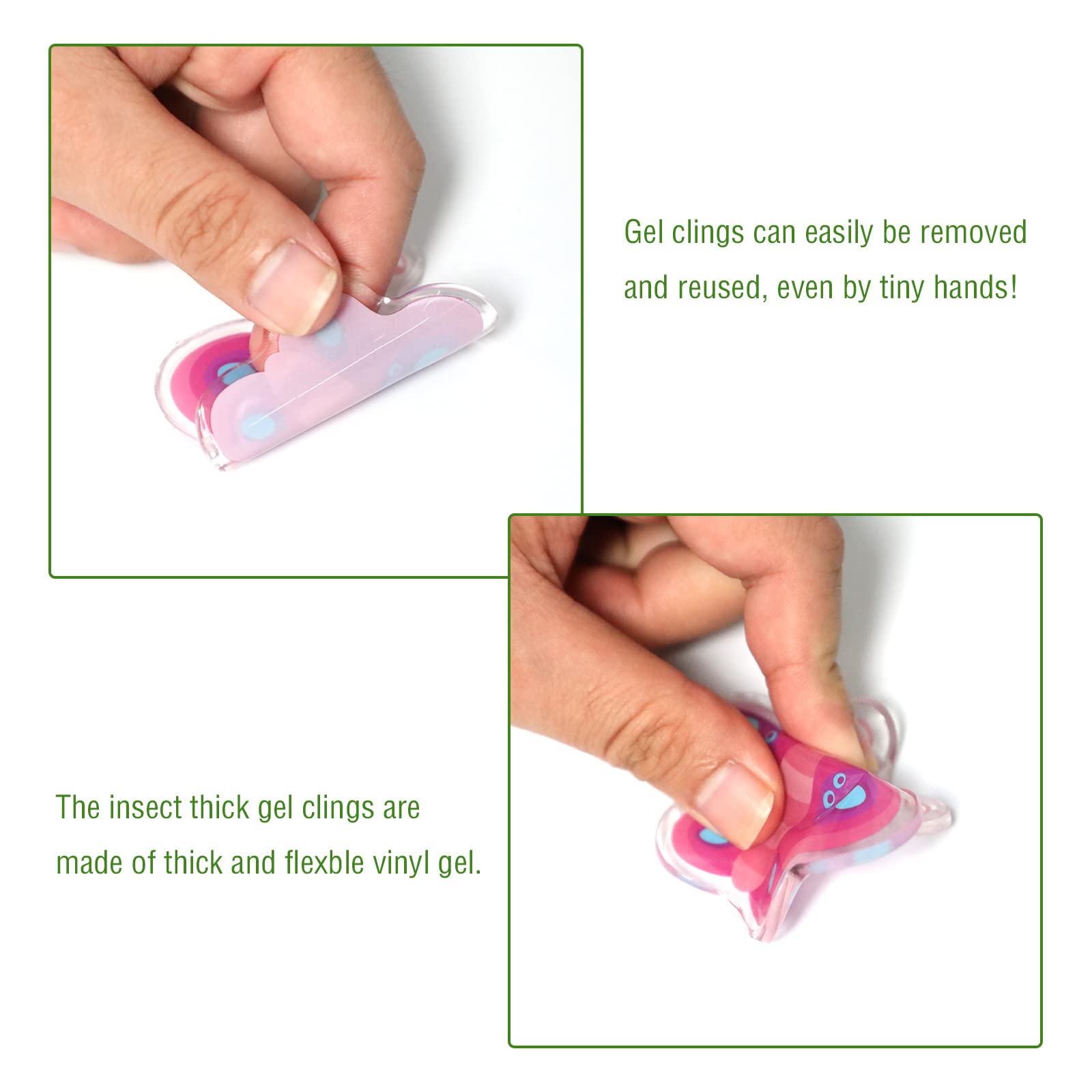 Snapklik.com : 20 PCS Insect Thick Gel Clings Spring Summer Insect ...